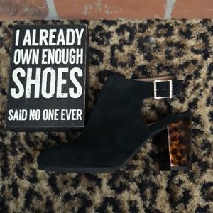 Vionic | Shoes | Vionic Lacey Tortoise Black Heel Suede Booties New ...